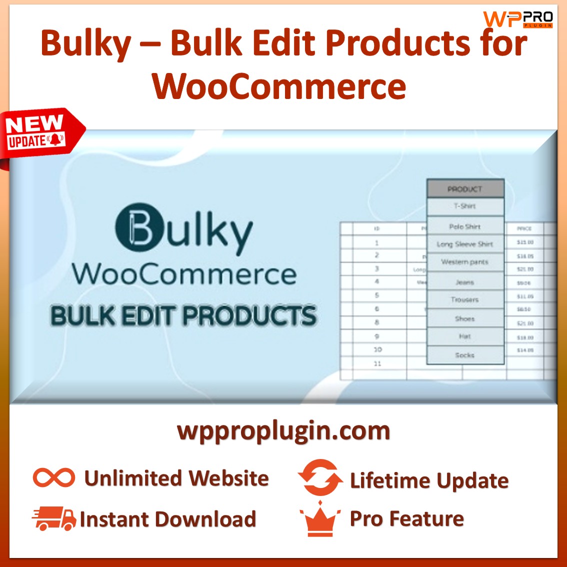 Bulky – Bulk Edit Products for WooCommerce – WP Pro Plugin